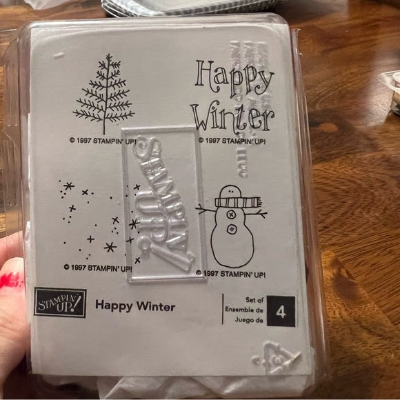 Stampin' Up! | Design | Stampin Up Happy Winter Set Of 4 Wooden Stamp ...